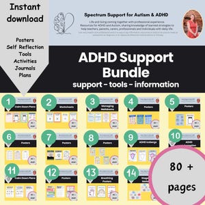 Support for ADHD Planner Printable Bundle Therapy Worksheets Parenting ...
