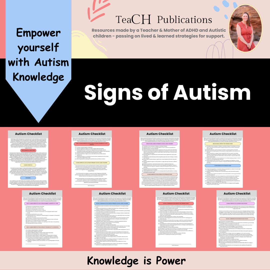 Autism Signs and Symptoms - Am I Autistic - Autism Checklist - Autism ...