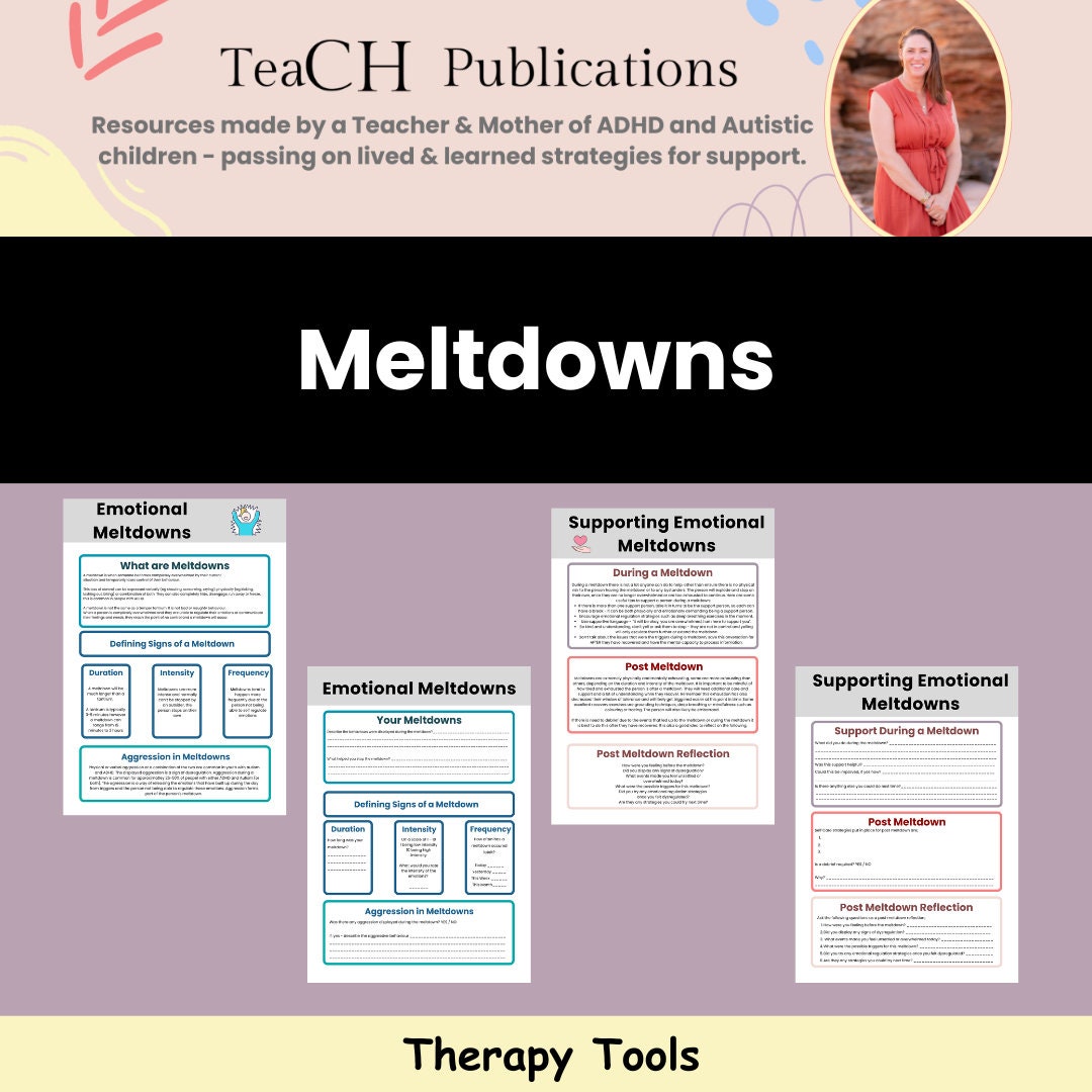 Meltdown Emotional Regulation Worksheets: ADHD & Autism Support ...