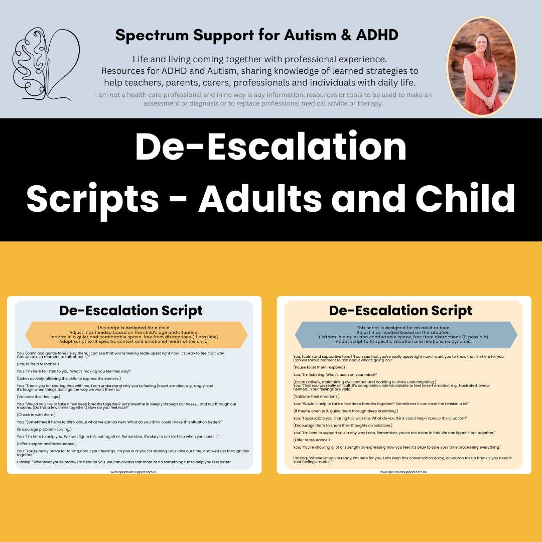 De-escalation Information Pack - Support Emotional Regulation Classroom ...