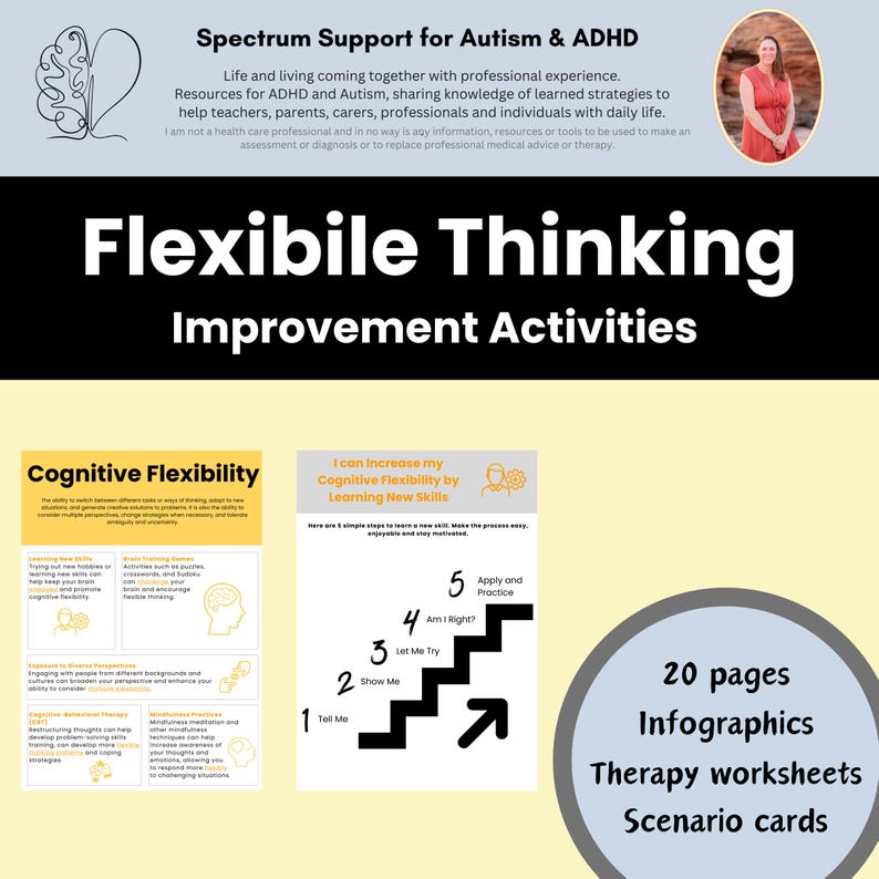 Executive Functioning Activities Flexible Thinking Therapy Worksheets ...