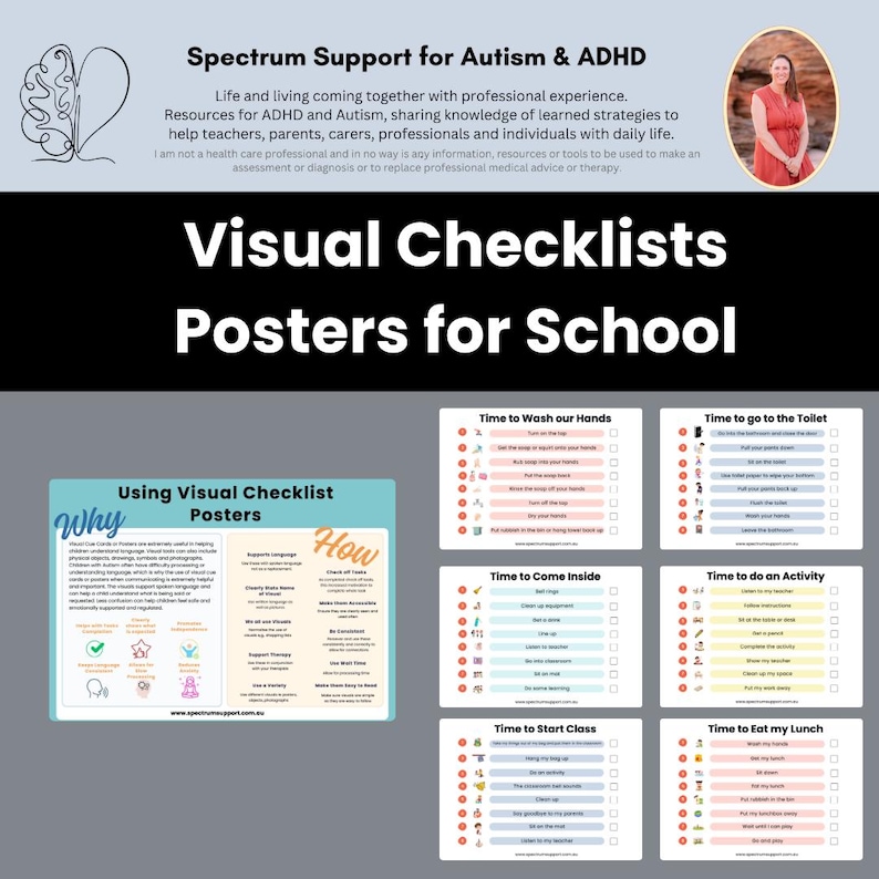 Autism Visual Task Checklist Posters: Daily Living Skills (digital ...