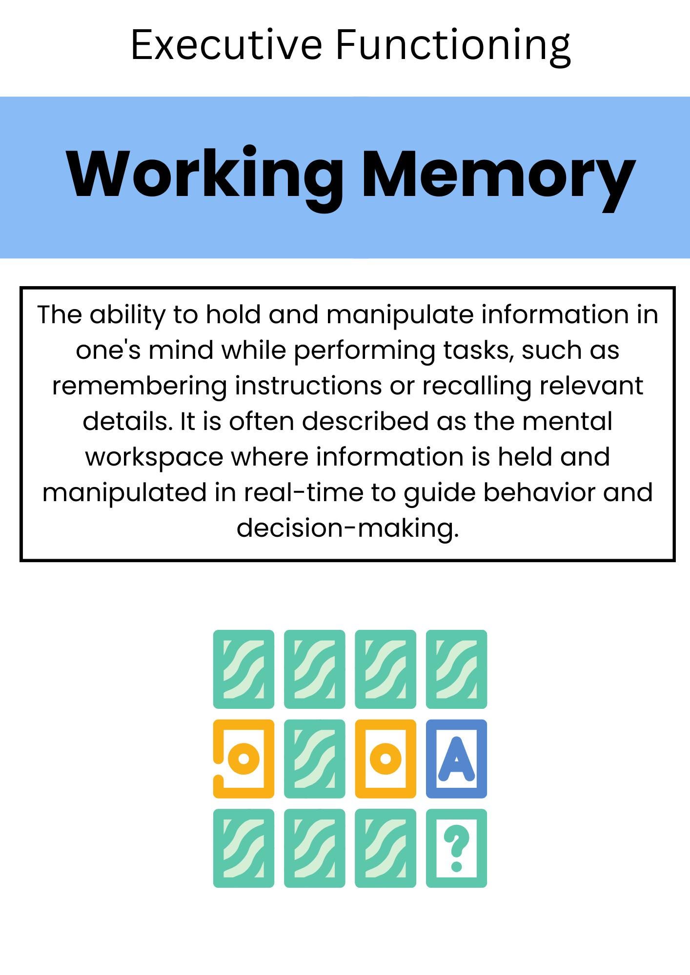 Improve Your Working Memory Strategy Cards - Executive Functioning ...