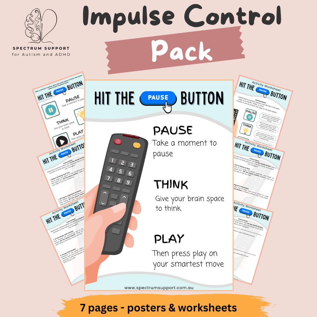 Impulse Control Worksheet: ADHD Autism Therapy Tool (PDF Download - Etsy