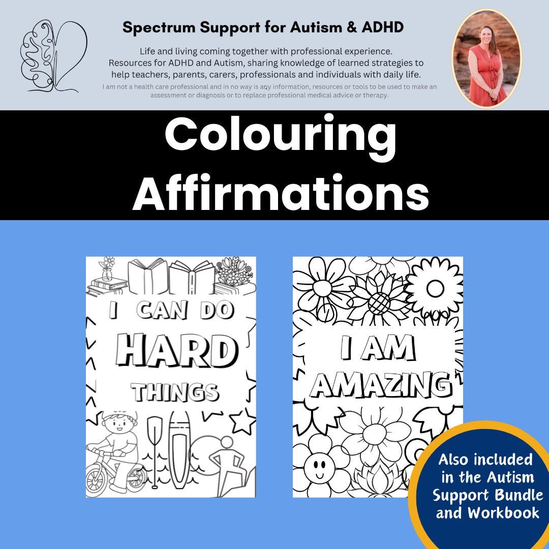 Coloring Affirmation Art Therapy Autism Mental Health ADHD Support ...