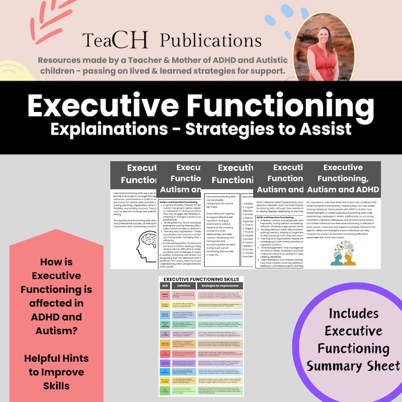 Executive Function & Improvement Coping Tools Support for ADHD Autism ...