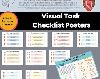 Autism Visual Task Checklist Posters: Daily Living Skills (digital ...