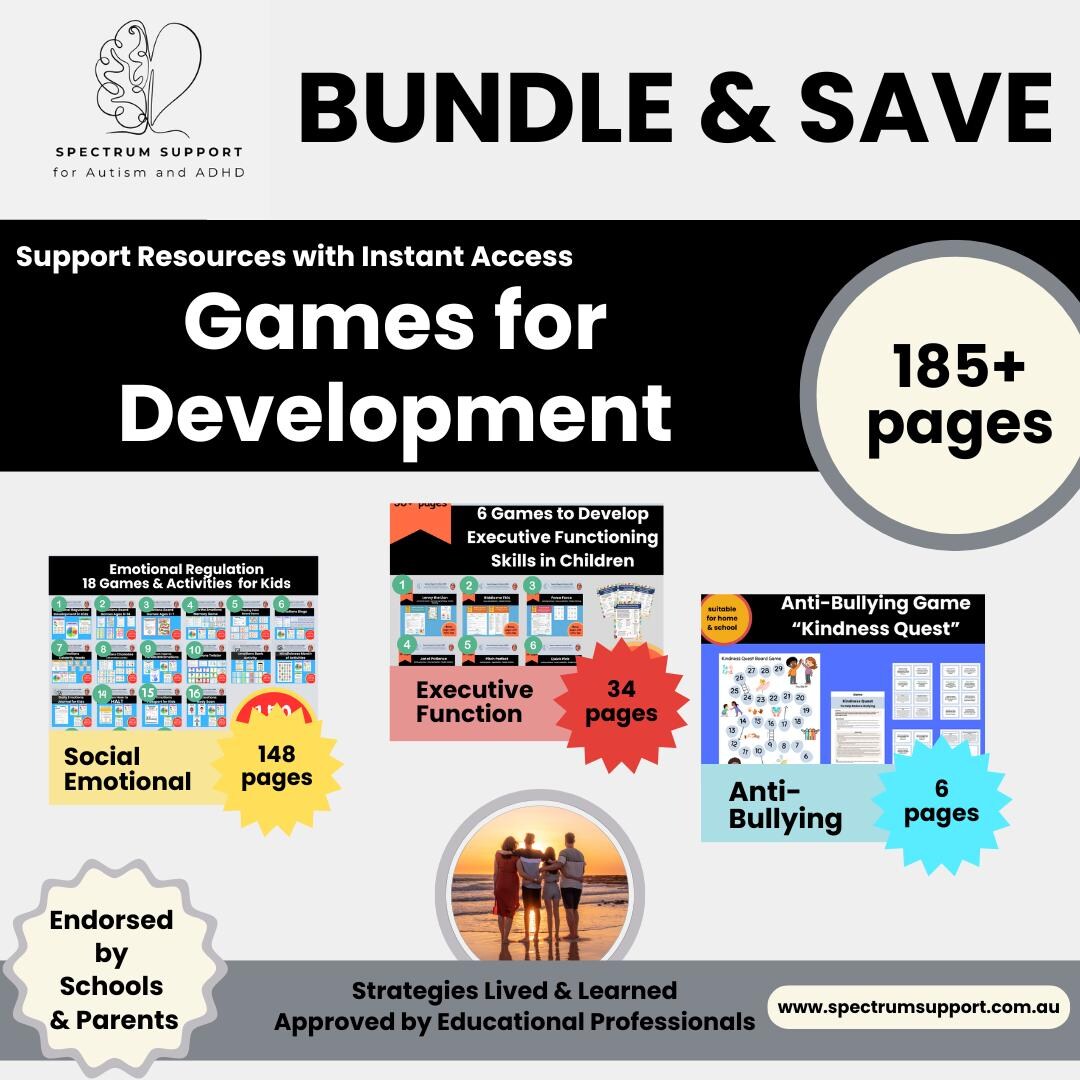 26 Engaging Games for ADHD & Autism Bundle Executive Function Emotional ...
