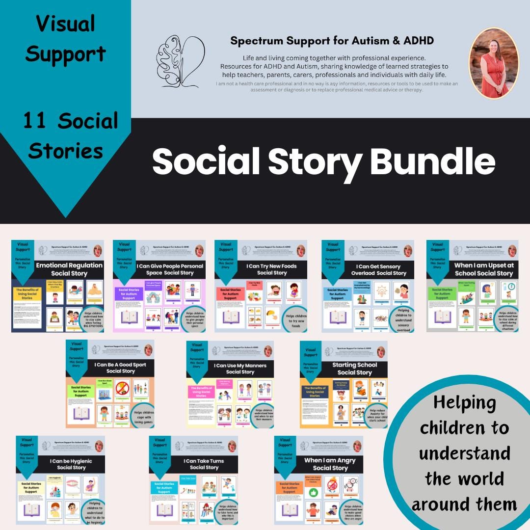 Social Skills Social Story Bundle Autism Spectrum Support for ADHD ...