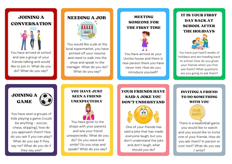 Social Skills Role Play Cards: Confidence & Self Esteem (digital ...