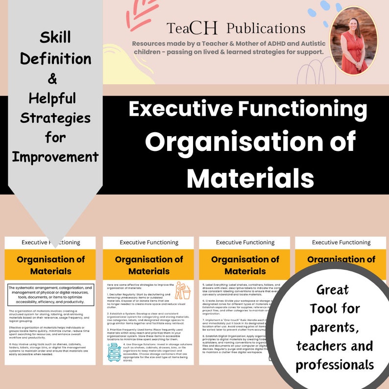 Executive Functioning Organisation of Materials and Strategies for ADHD ...