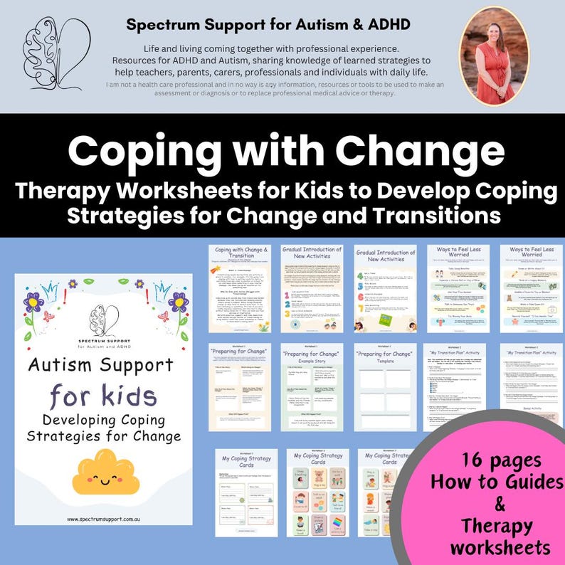 Autism Coping Skills Worksheets: Change & Transition Strategies ...