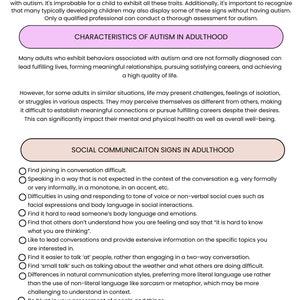 Autism Signs and Symptoms Checklist (instant Download) - Etsy