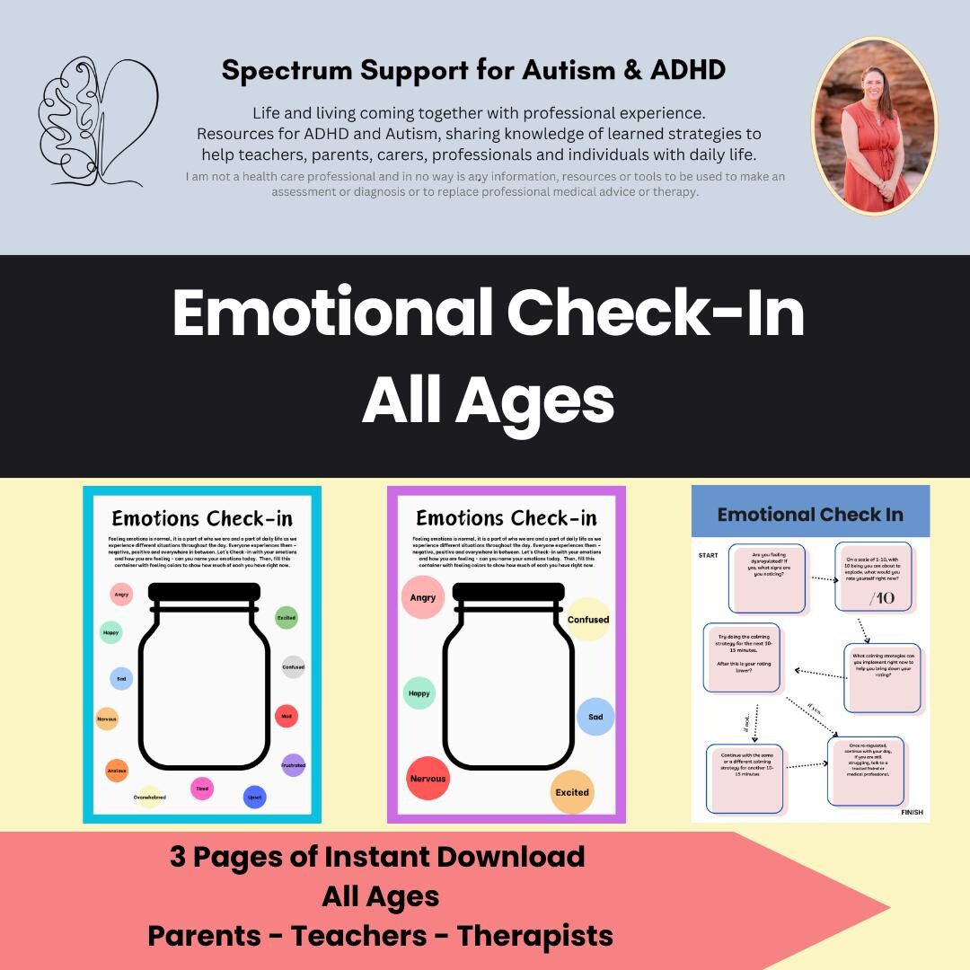 Feelings and Emotions Support Mood Tracker Check in Psychology Print ...