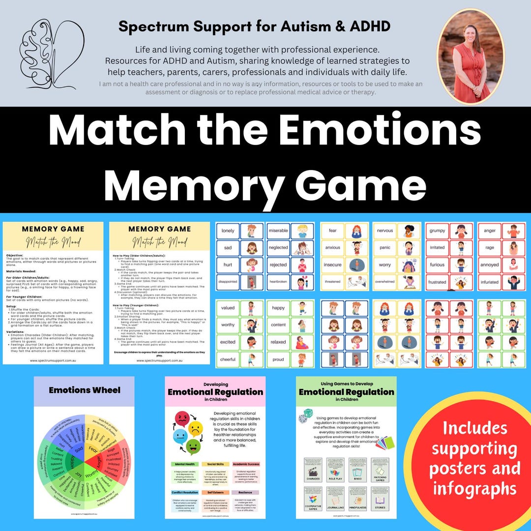 Memory Game Match the Mood Emotional Regulation Social Emotional ...