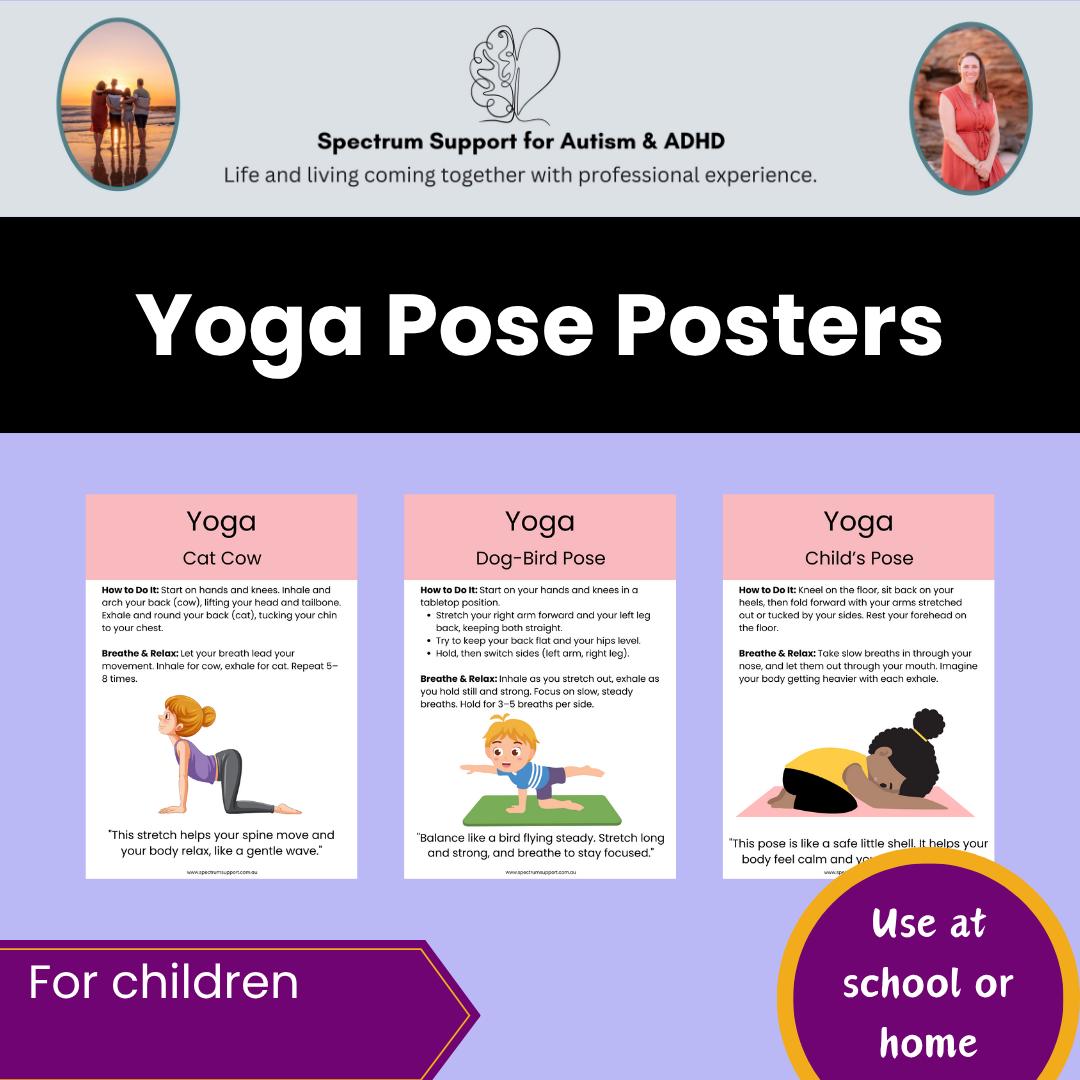 Child Yoga Poses Poster: Calming Exercises, Movement Breaks (digital ...