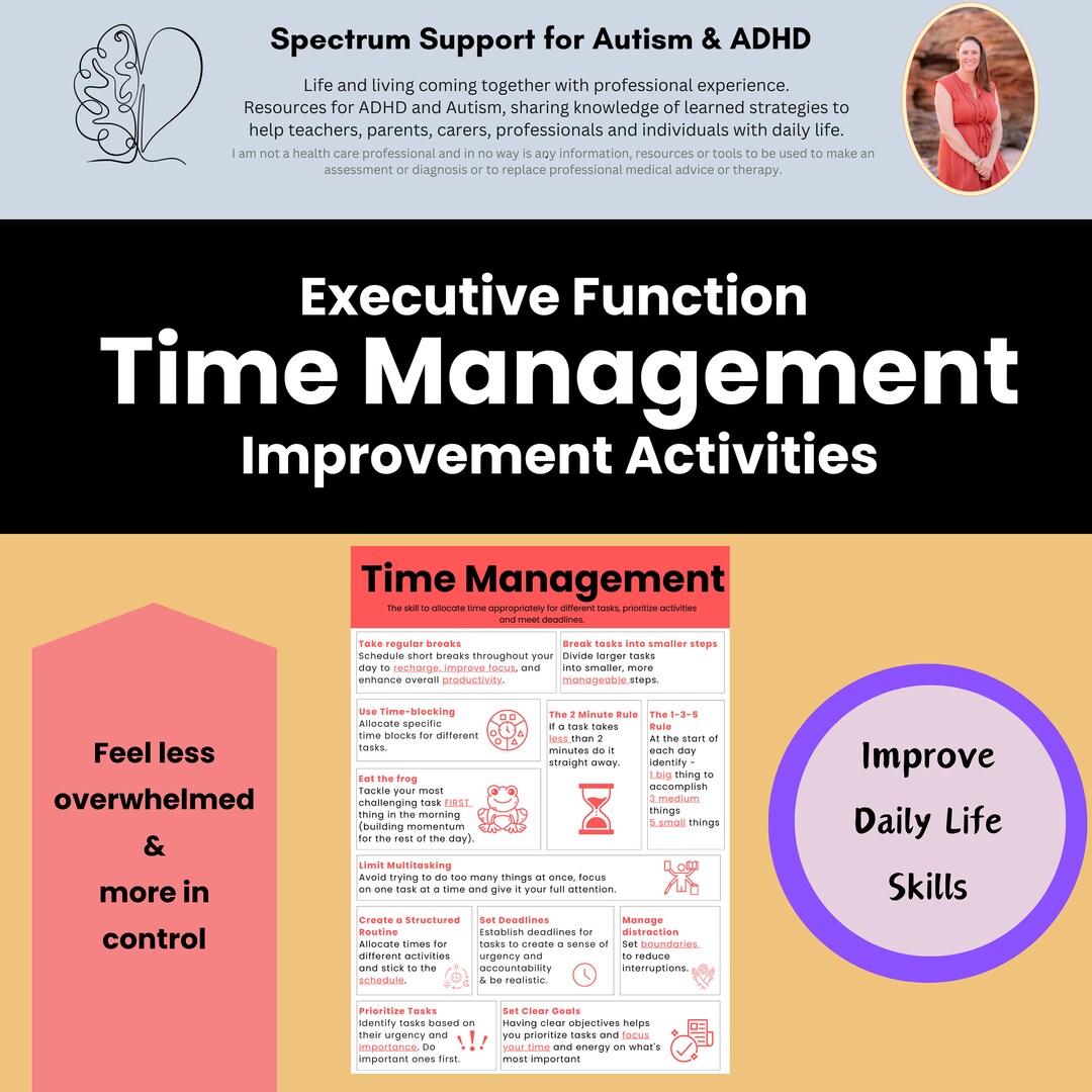 Executive Function Time Management Self Help Coping Tool Parent Help ...