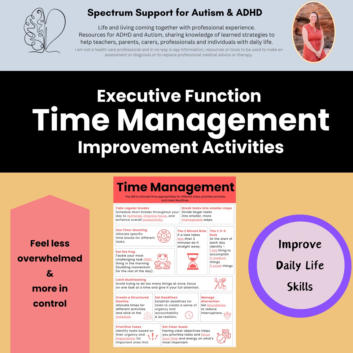 Executive Function Time Management Self Help Coping Tool Parent Help ...