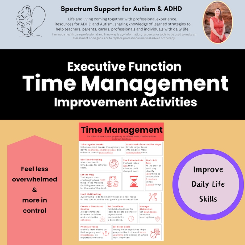 Executive Function Time Management Self Help Coping Tool Parent Help ...
