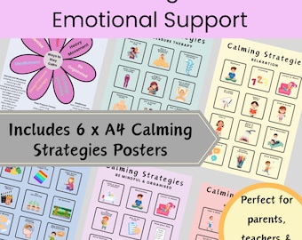 Support Emotions Calming Kit Therapy Poster Pack Calming Corner Decor ...