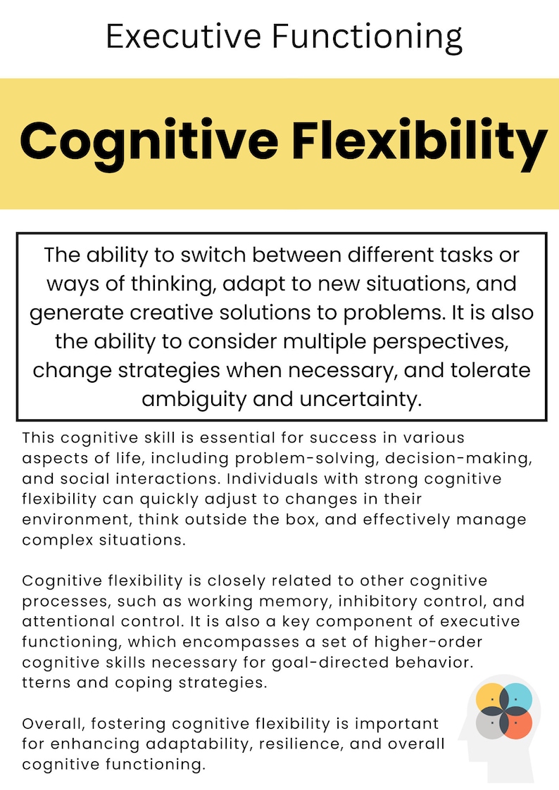 Executive Functioning Cognitive Flexibility (flexible Cognitively) ADHD ...