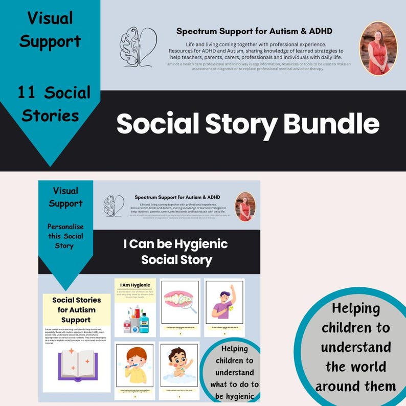 Social Skills Social Story Bundle Autism Spectrum Support ADHD Kids ...