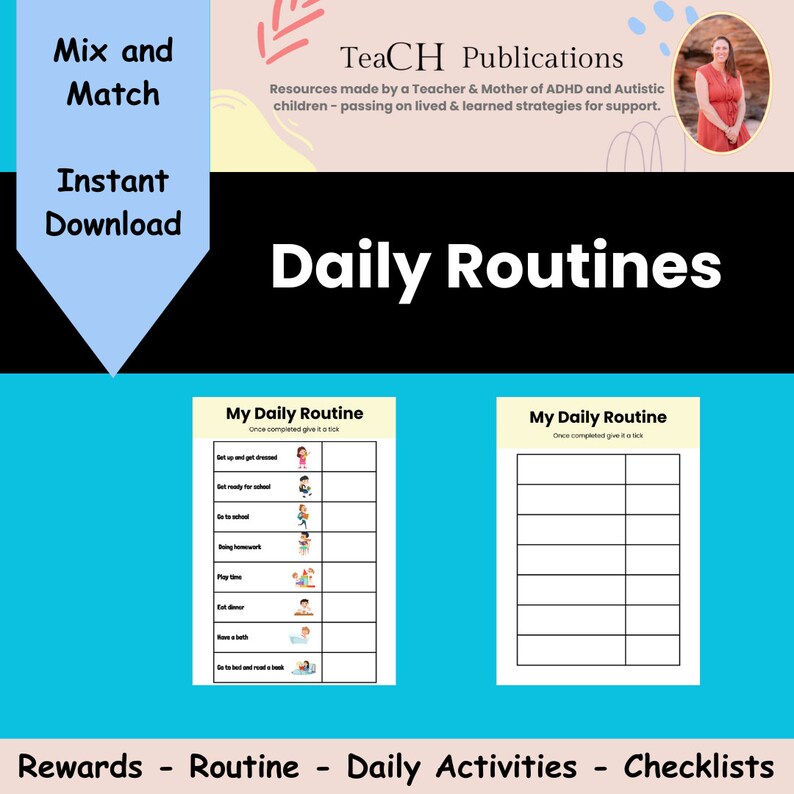 Routine Visual Charts Daily Functioning Support Structure Autism ...