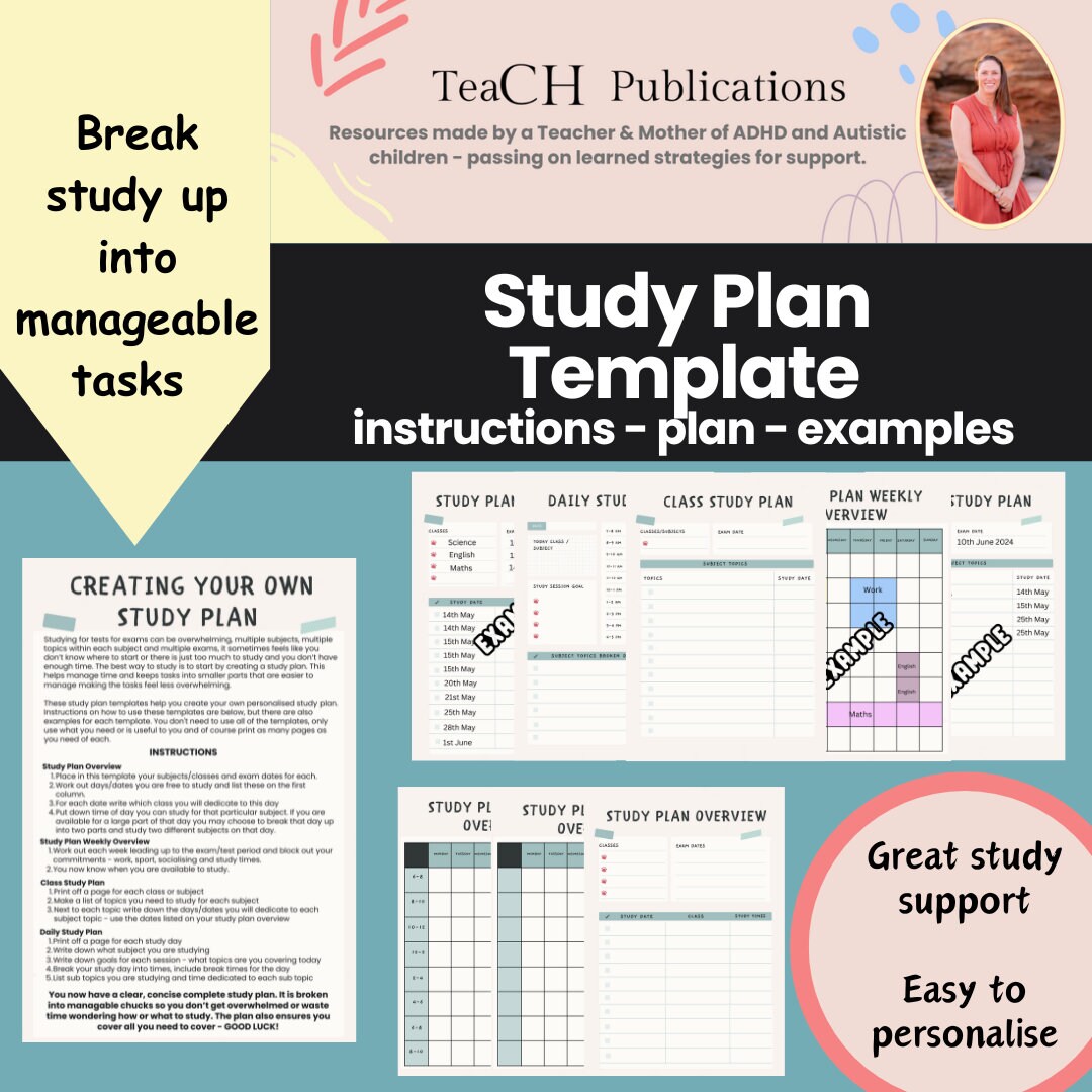 College Study Planner Template Priority ADHD Time Management Support ...