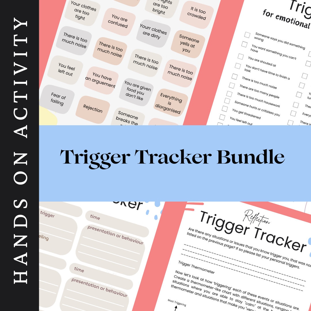Trigger Tracker, Checklist and Reflection Activities Emotional Support Anxiety, ADHD, Autism ...