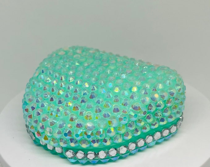 Bedazzled Mint Green/aqua Metallic Rhinestones Bling Invisalign ...