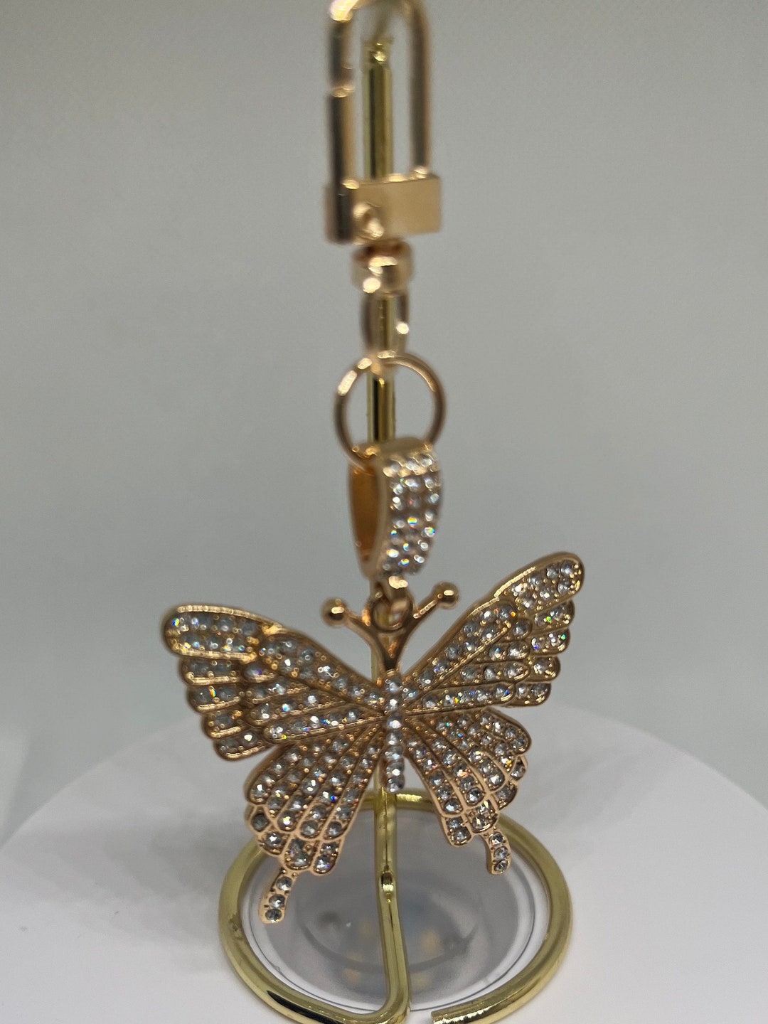 Bedazzled Gold Rhinestones Butterfly Purse Charm/keychain NEW - Etsy