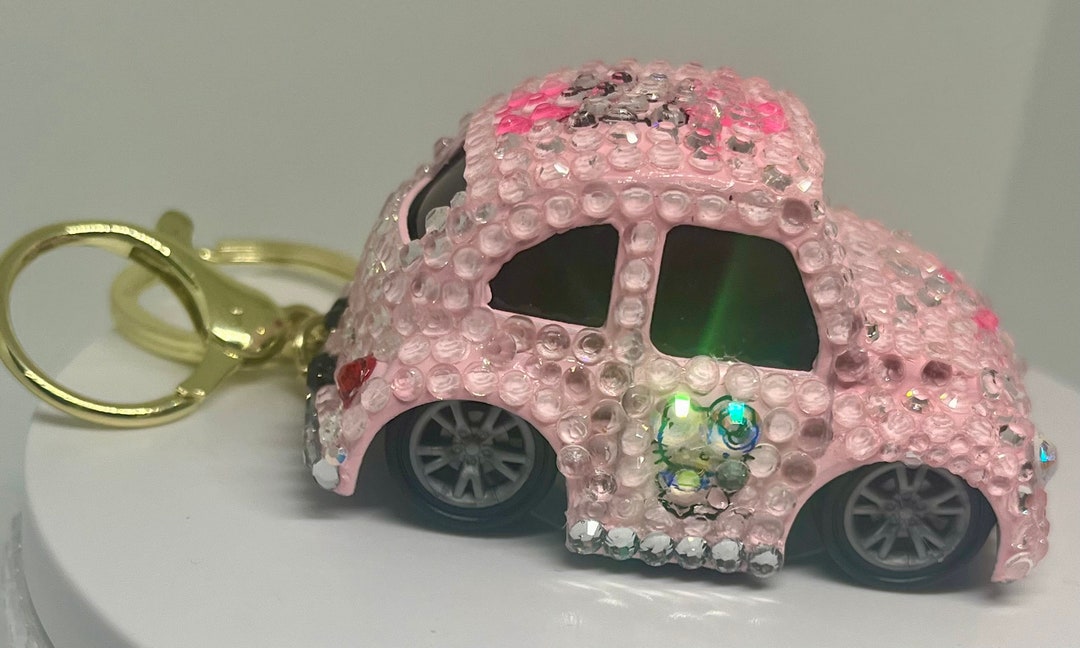 Bedazzled Rhinestones Hello Kitty VW Beetle Car Keychain Purse Backpack ...