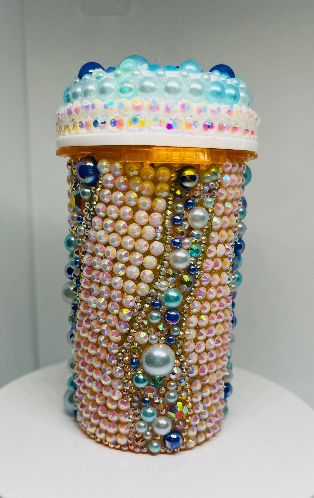 Bedazzled Rhinestone Pill Bottle Storage Container Jumbo - Etsy