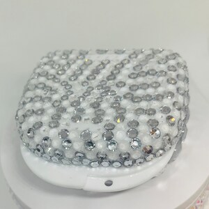 Bedazzled White Silver Metallic AB Crystal Rhinestones Bling Invisalign ...