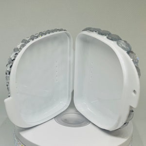 Bedazzled White Silver Metallic AB Crystal Rhinestones Bling Invisalign ...