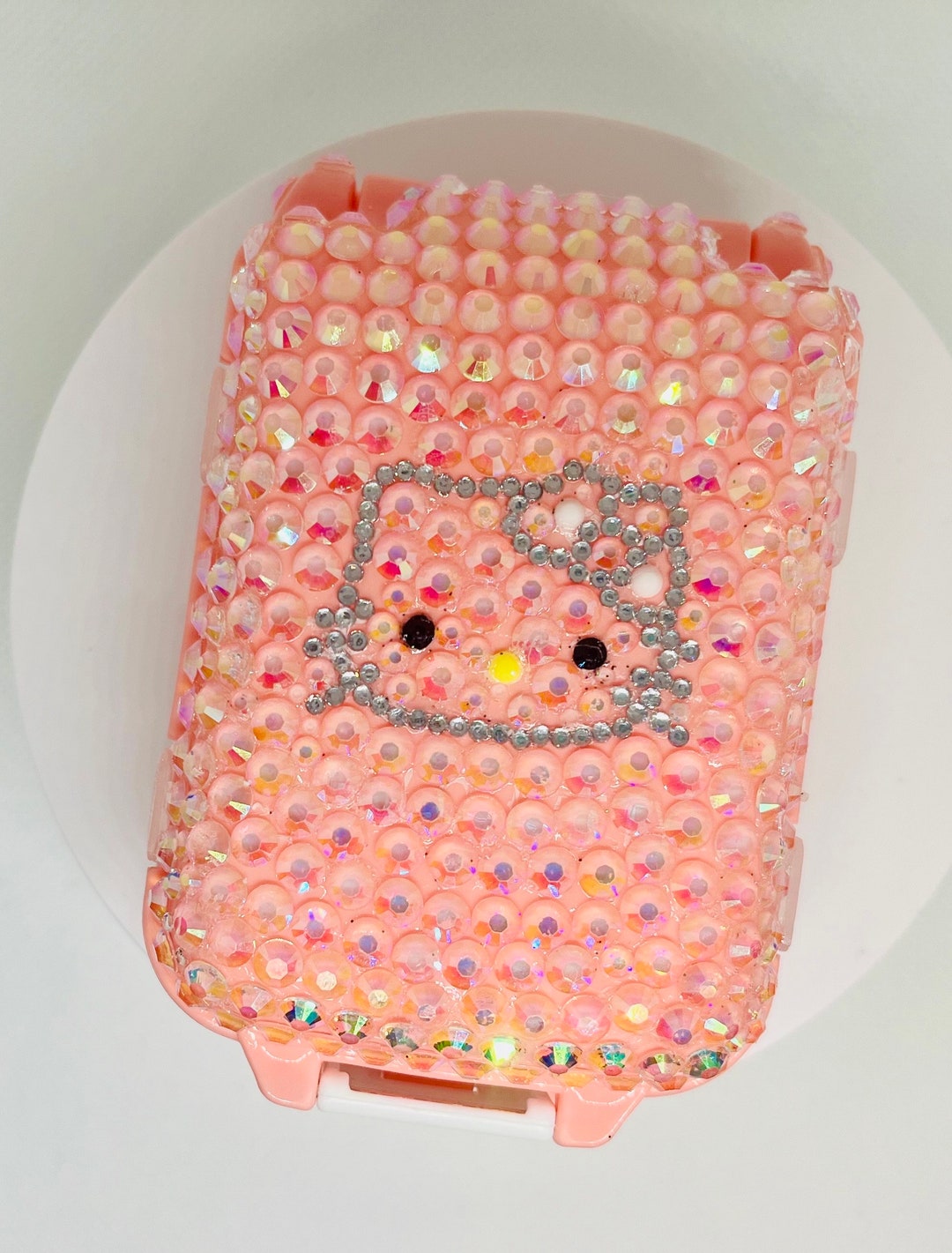 Bedazzled Hello Kitty Metallic Light Pink AB Rhinestones Pill/medicine ...