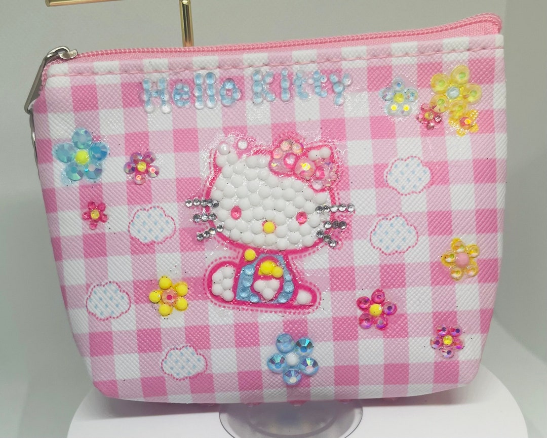 Hello Kitty Rhinestone Coin Purse: Bedazzled Pink Zipper Pouch - Etsy