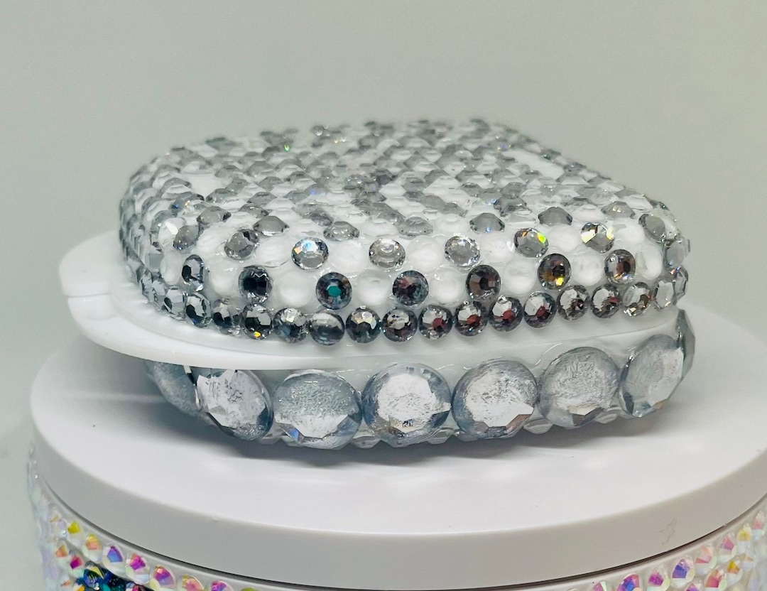 Bedazzled White Silver Metallic AB Crystal Rhinestones Bling Invisalign ...