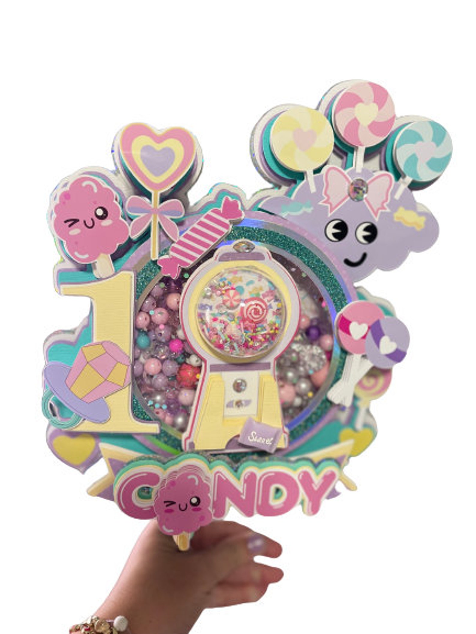 Candy Cake Topper Digital, Digital Shaker Cake Topper, Birthday Cake ...