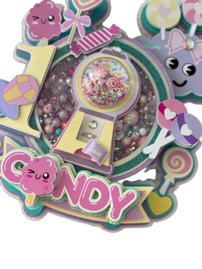 Candy Cake Topper Digital, Digital Shaker Cake Topper, Birthday Cake ...