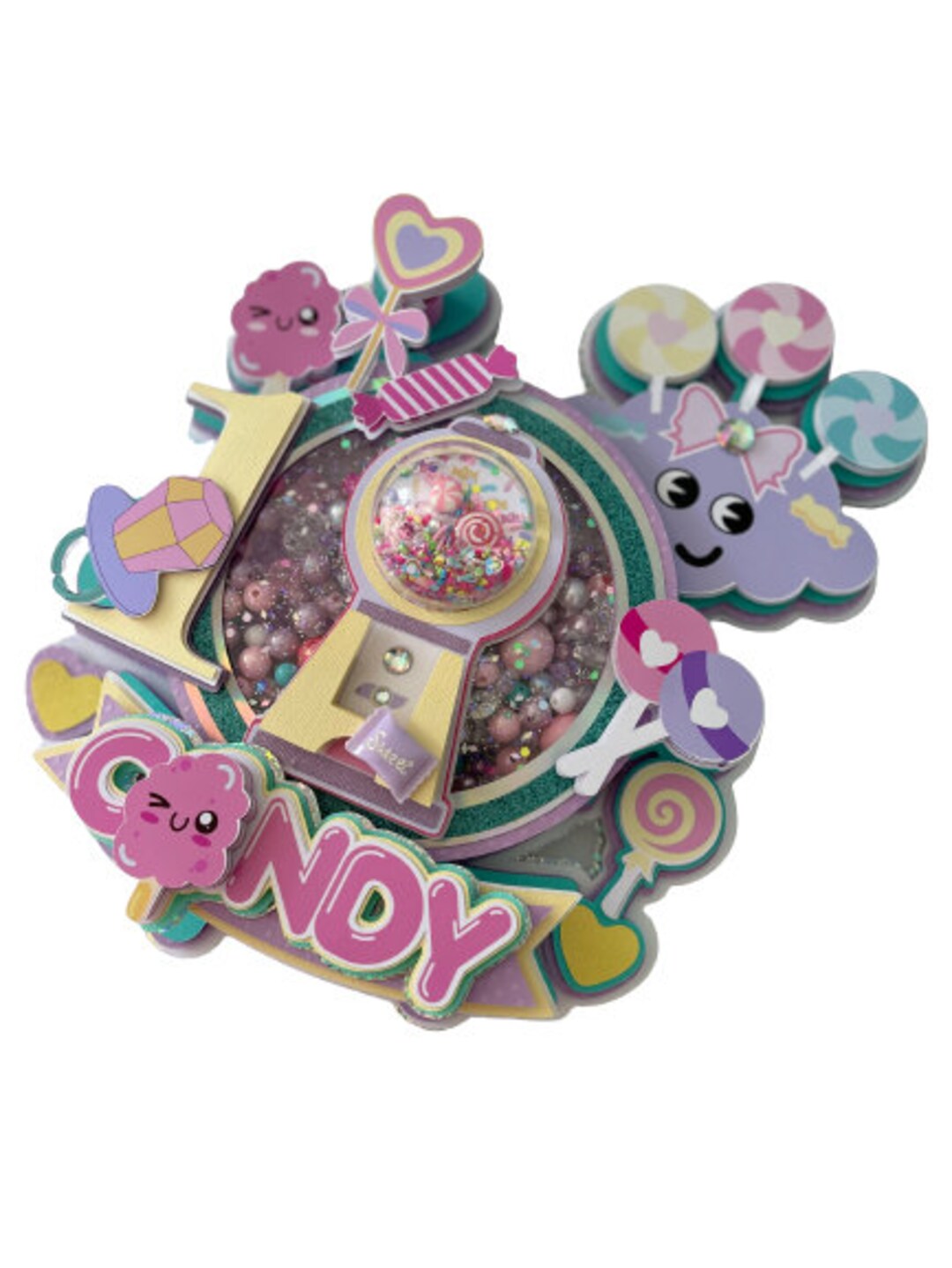 Candy Cake Topper Digital, Digital Shaker Cake Topper, Birthday Cake ...