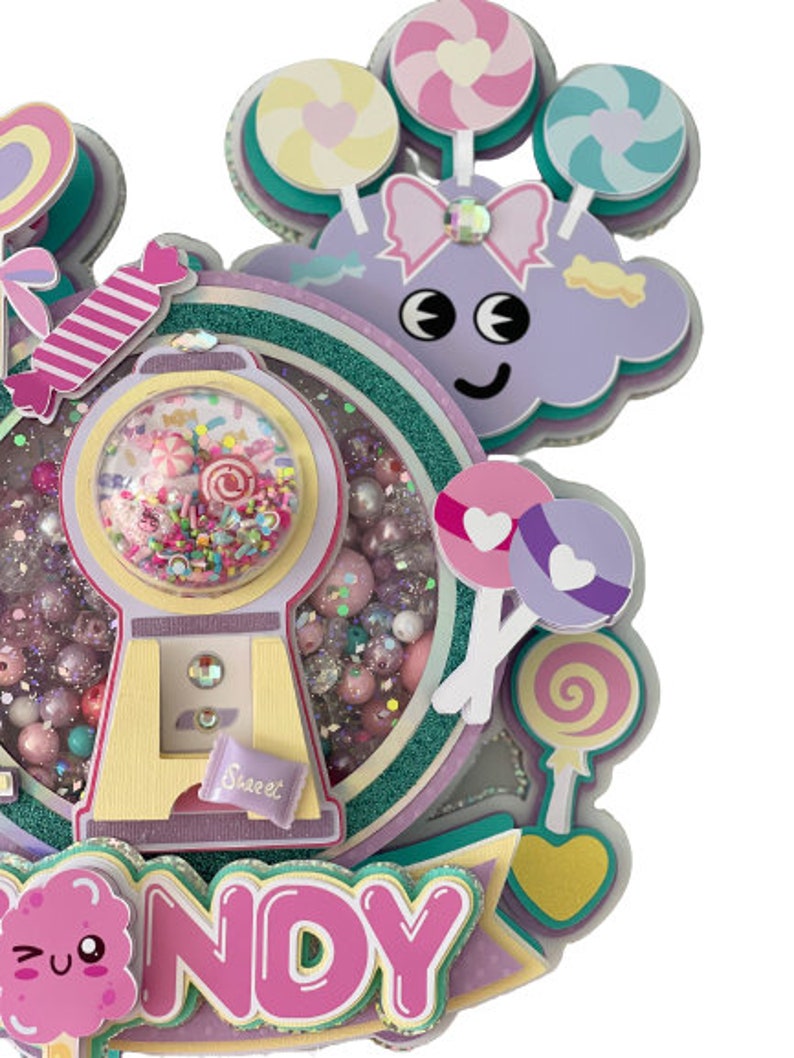 Candy Cake Topper Digital, Digital Shaker Cake Topper, Birthday Cake ...