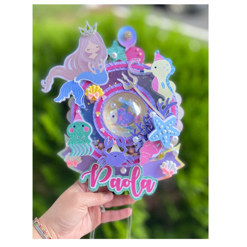 SVG Mermaid Cake Topper, Under Sea Svg,include Strip Layer, Shaker Svg ...