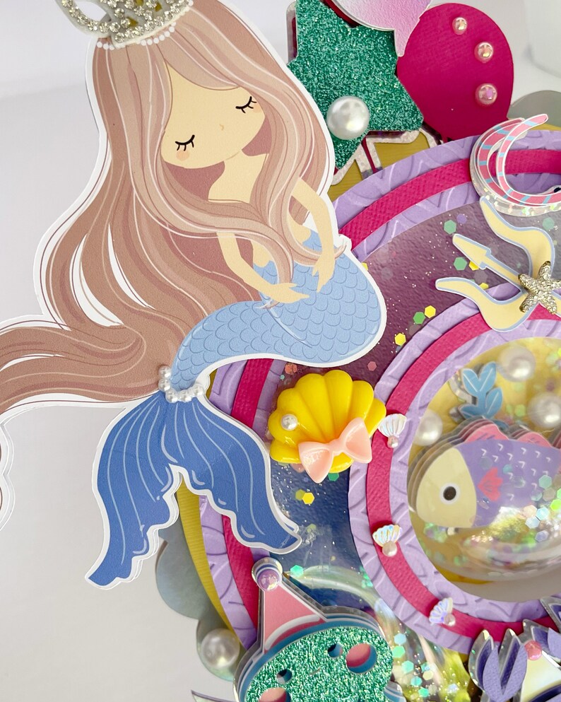 SVG Mermaid Cake Topper, Under Sea Svg,include Strip Layer, Shaker Svg ...