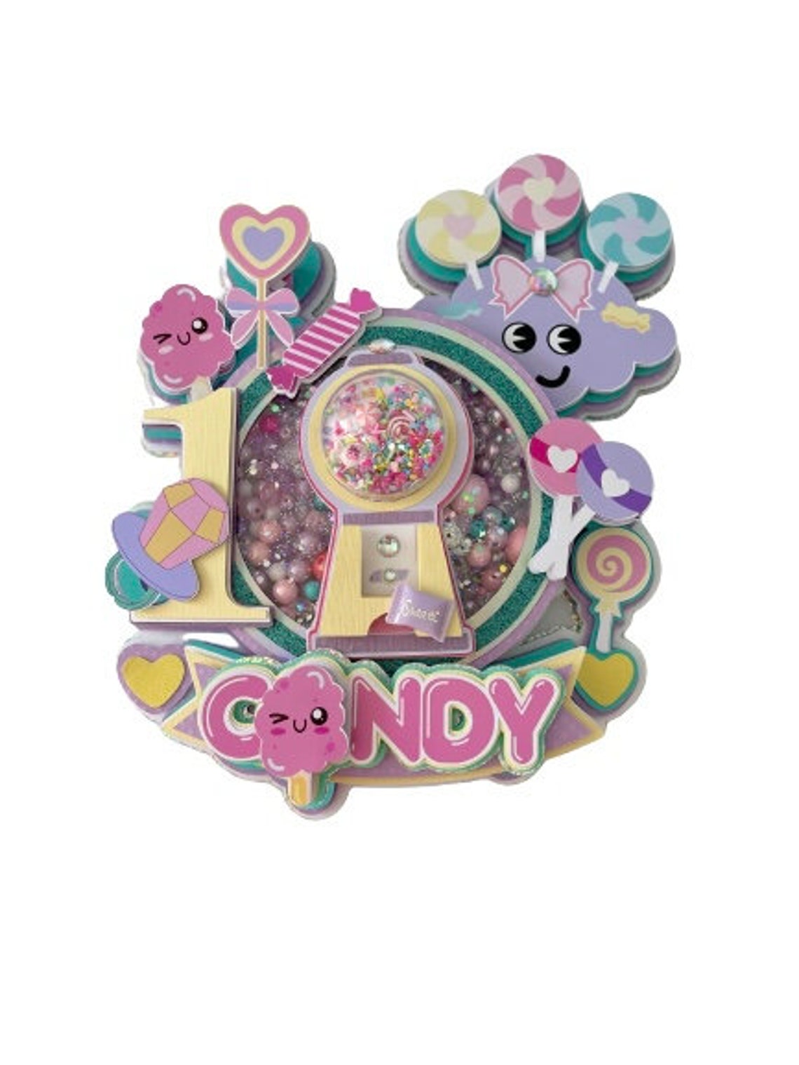 Candy Cake Topper Digital, Digital Shaker Cake Topper, Birthday Cake ...