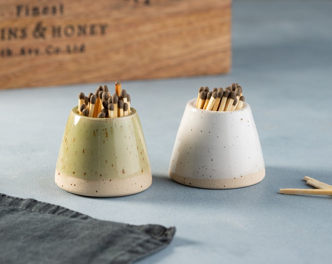 Handmade Stoneware Match Striker Ceramic Matchstick Holder - Etsy