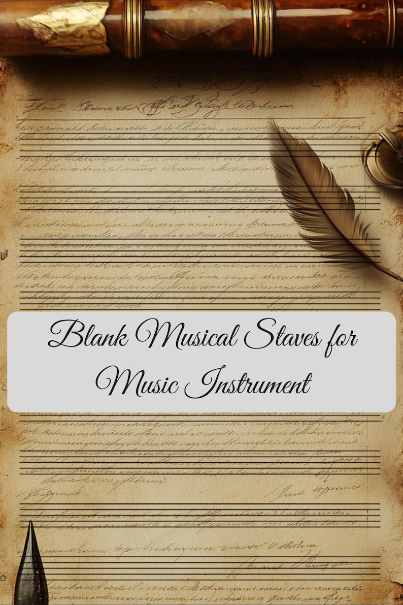 Inspiring Blank Sheet Music, Blank Musical Stave, for Piano, Clarinet ...