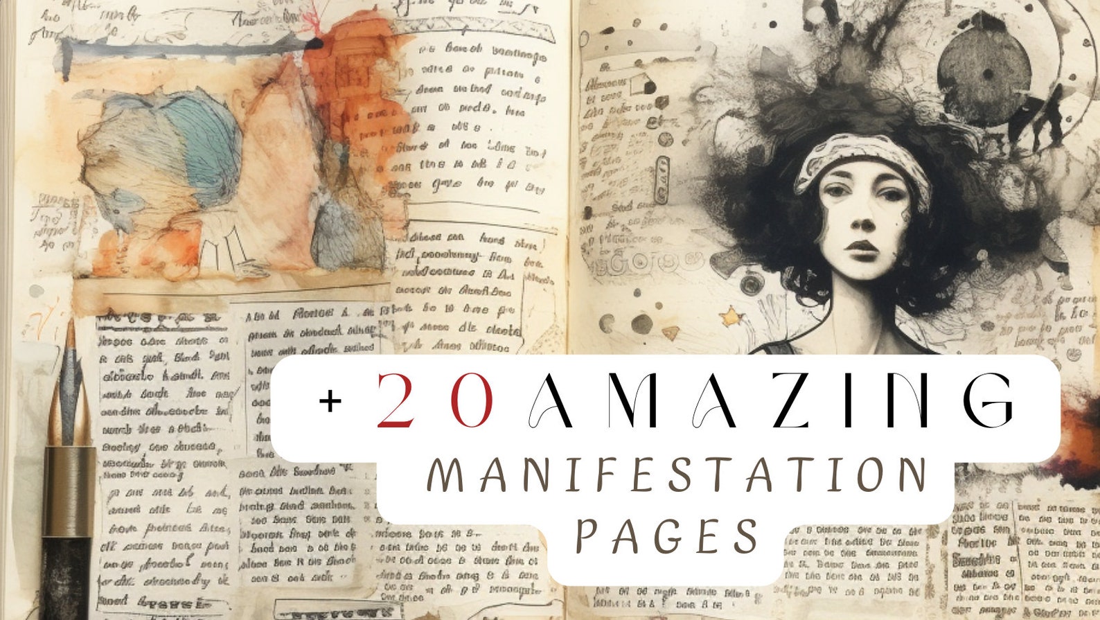 Manifestation Diary, Vintage Journal, Mixed Media, Fantasy Junk Journal ...