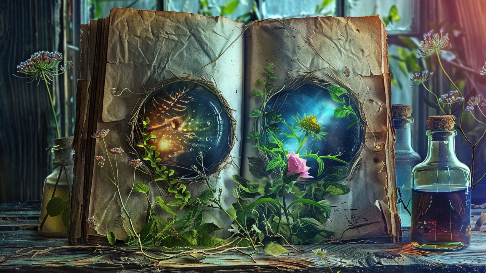 Magical Diary, Fantasy Junk Journal Kit, Witch Grimoire, Wiccan Spell ...