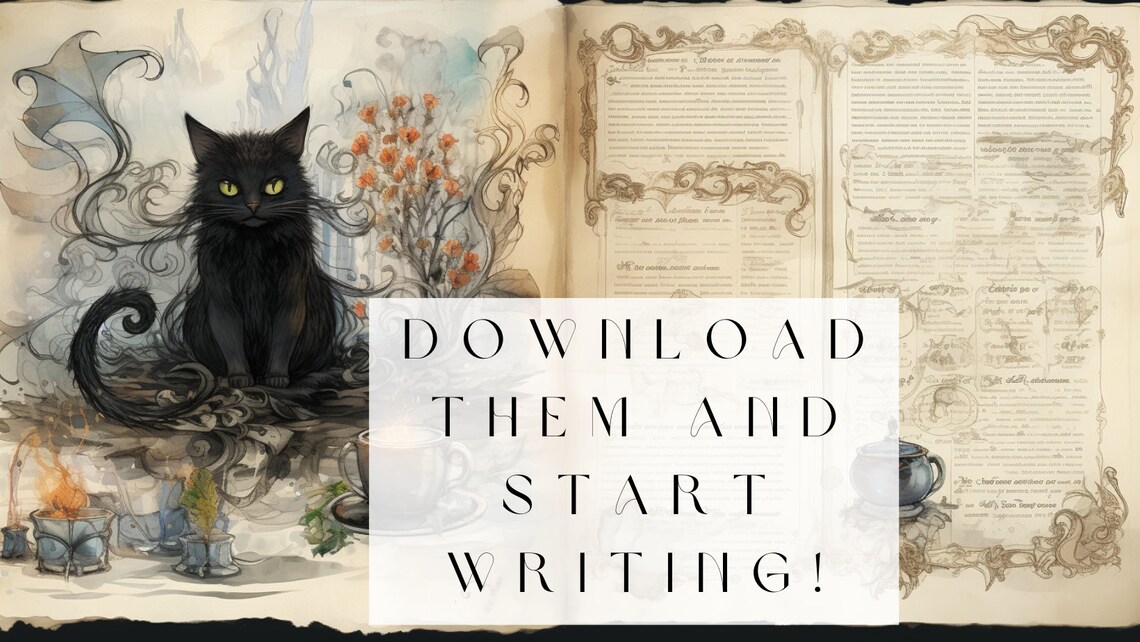 Magical Diary, Fantasy Junk Journal Kit, Witch Grimoire, Wiccan Spell ...